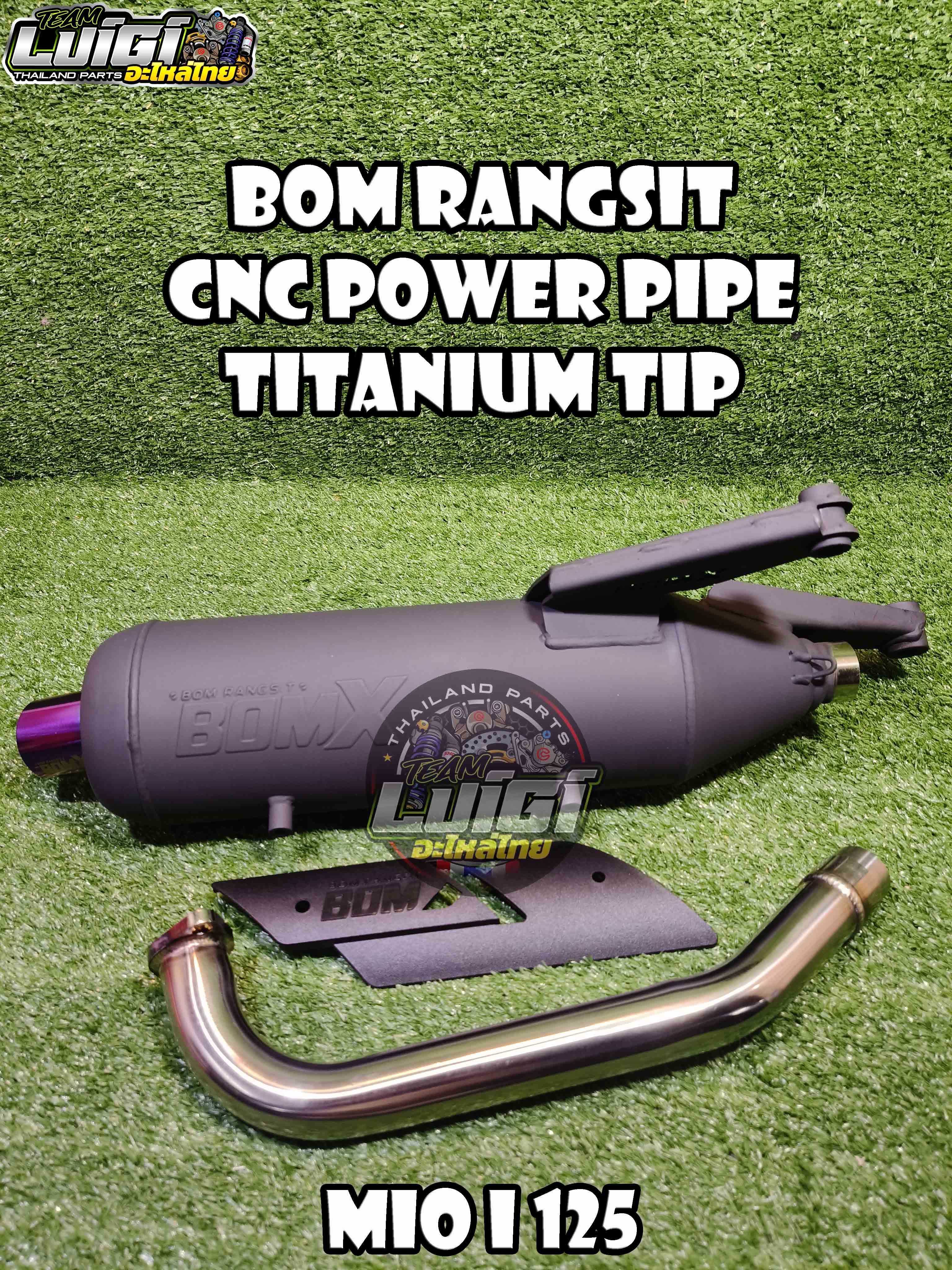BOM X CNC POWER PIPE TITANIUM TIP YAMAHA MIO I 125 / MIO SOUL I 125 GT ...