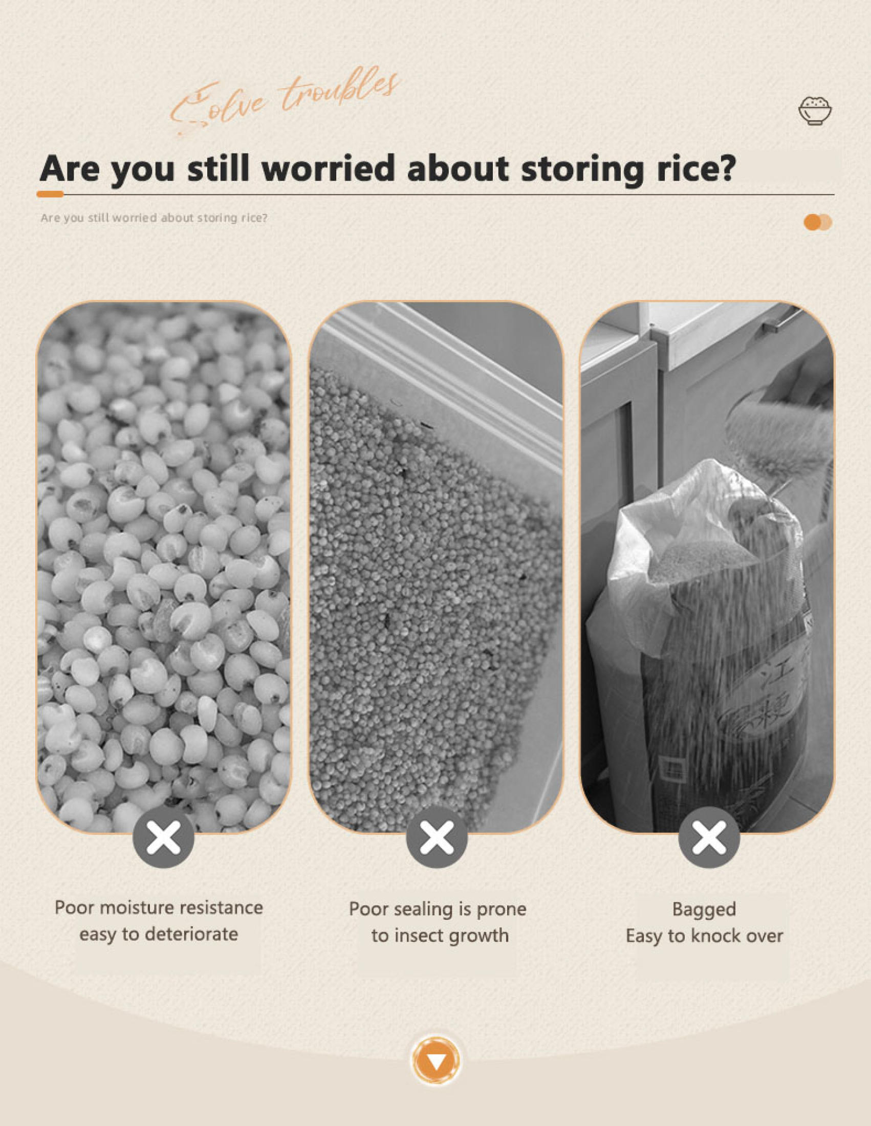 25kg rice storage container rice dispenser 25kilos sale Rice dispenser ...