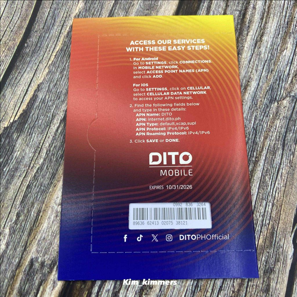 Dito 5G Sim dito Simcard 5g DITO micro nano standard size in one mobile ...
