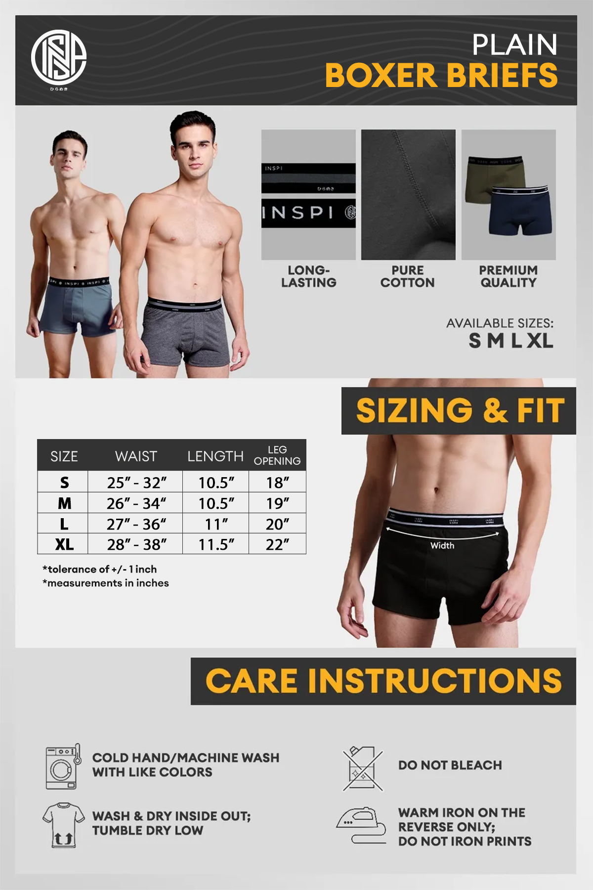 COLLAB By Inspi Basics 3pcs Set Boxer Brief for Men Boxers Shorts ...