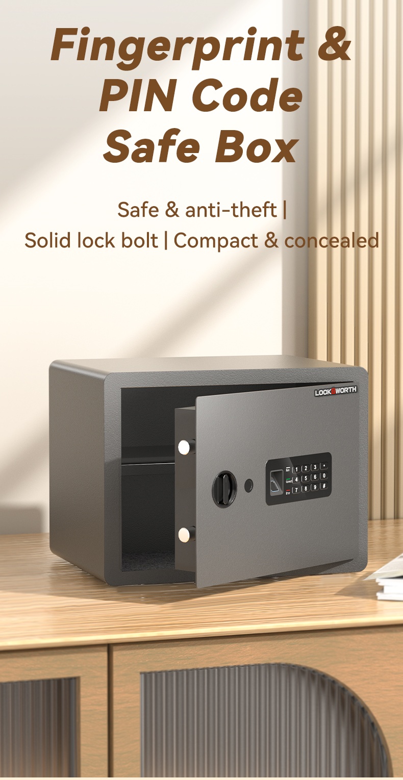 DELI X LOCKSWORTH Fingerprint Money Box With Lock And Key Safe Deposit ...