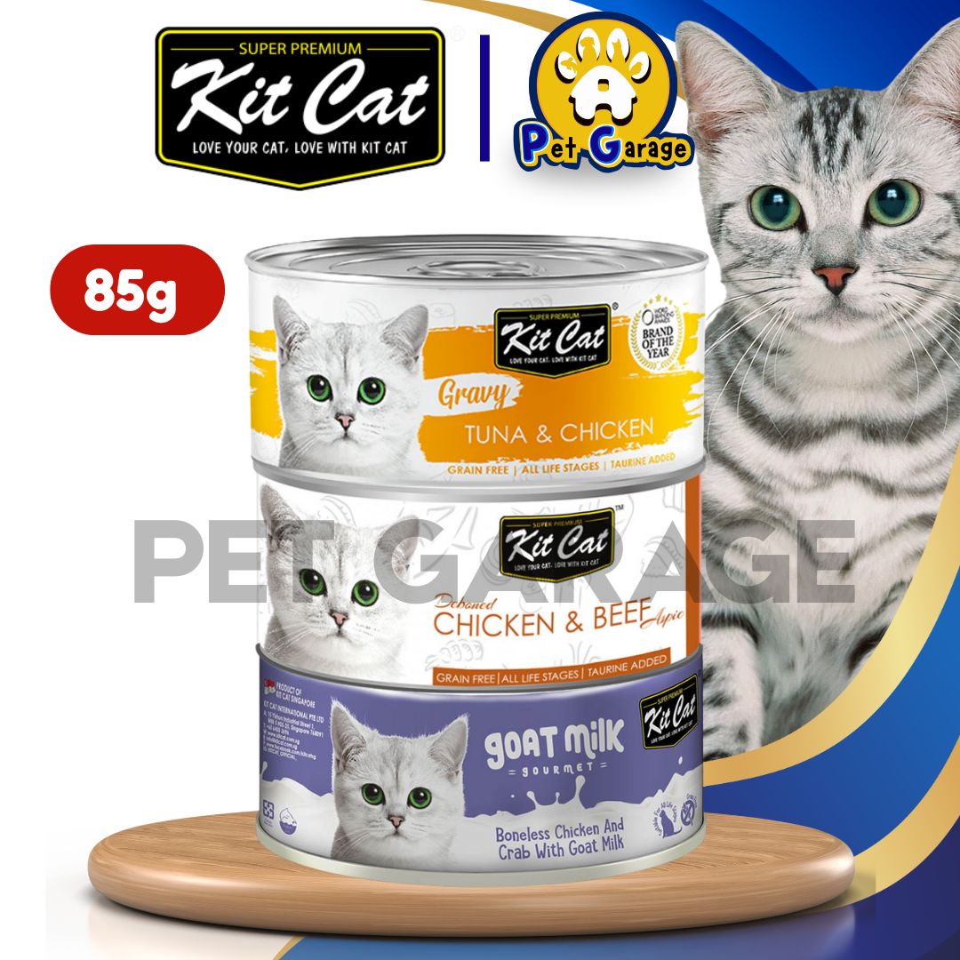 85g Kit Cat Deboned Goat Milk Gravy Deboned All Stages Adult Kitten Cat ...
