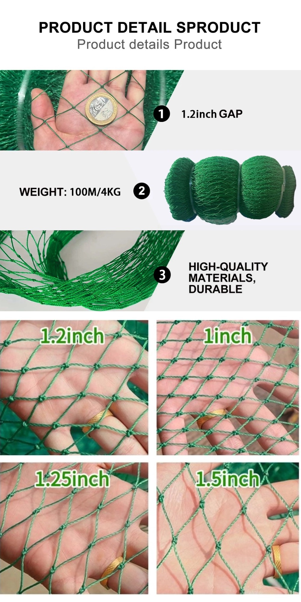 Chicken Net for Chicken Net 20M/50M/100Mete Fish Net for Fishing Net ...