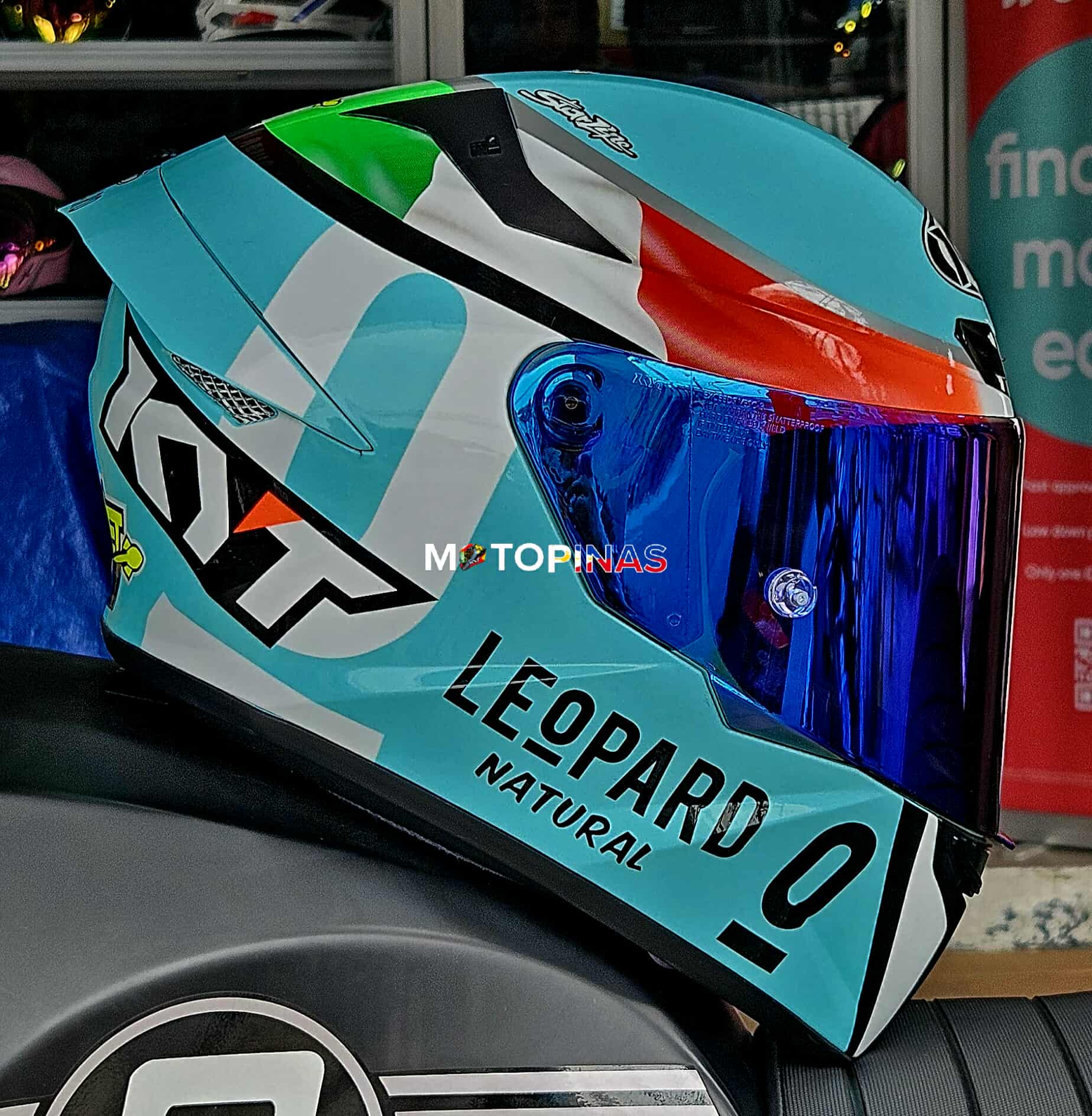 KYT TT-Course Dennis Foggia/Dalla Porta Leopard Fullface Helmet Single ...