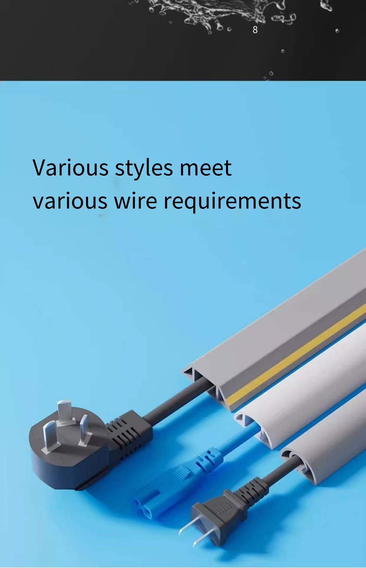 5M Floor Cord Cover Cable Concealer Manage Cable Cover Hider Covers ...