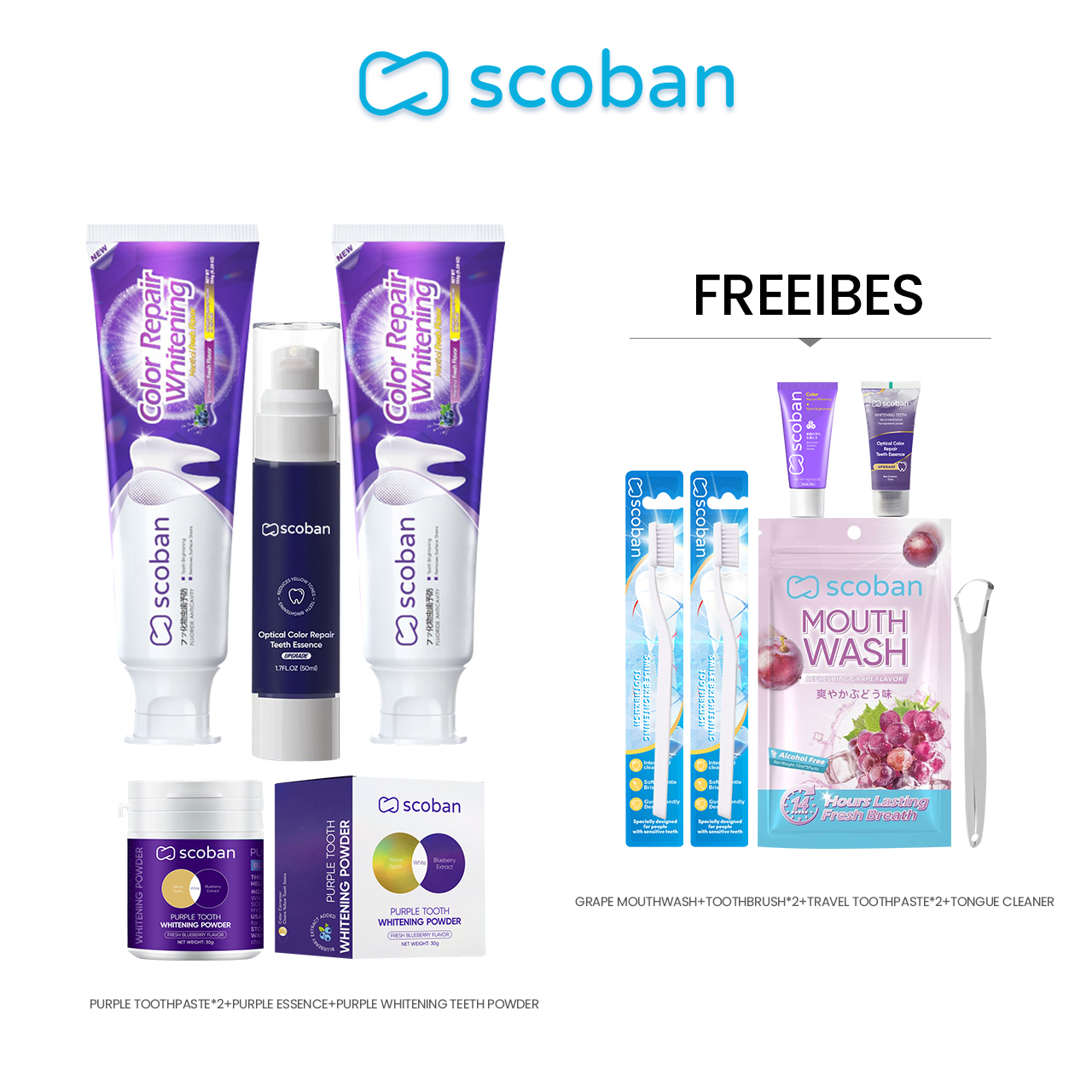 【Take Home 10Items】Scoban Purple Toothpaste Instant Whitening Teeth ...