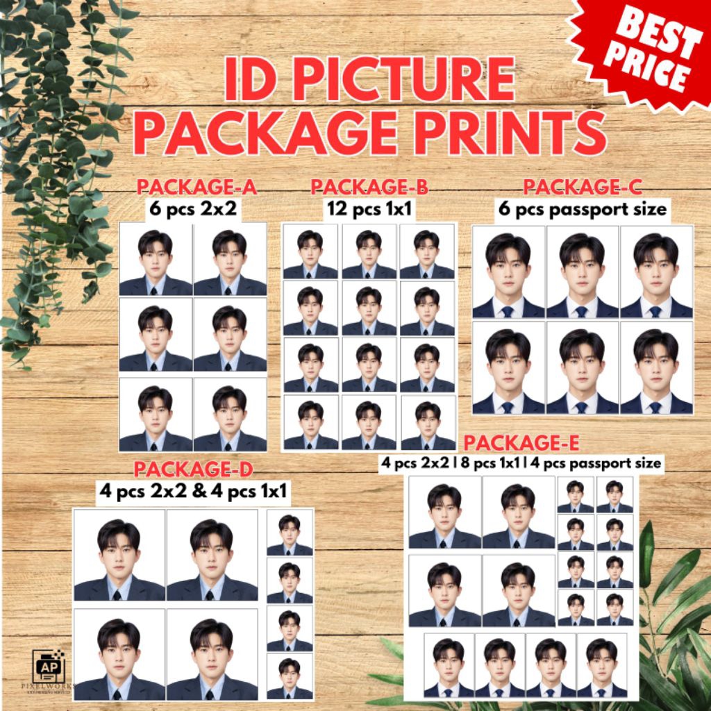ID PICTURE PACKAGE PRINTS 2×2|1×1|Passport Size | Shopee Philippines