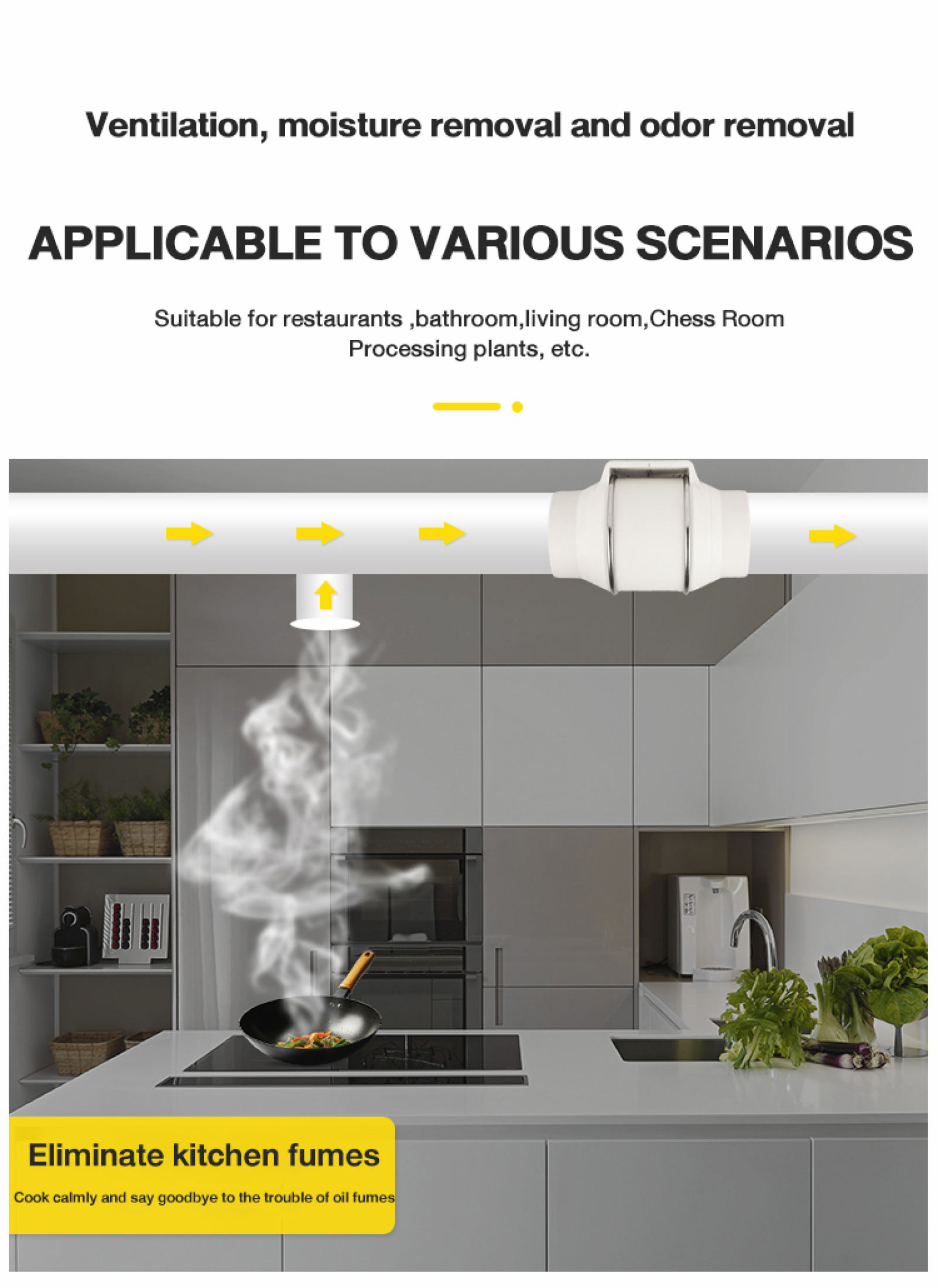 Exhaust Fan 4/ 6/ 8 inch High Suction Power Inverter Inline Duct Fan ...