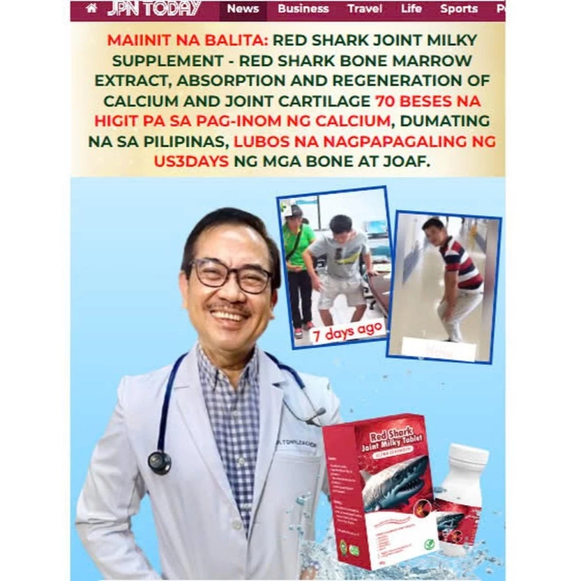 Red Shark Milky Tablet For Stronger Bones Gout Relief Arthritis Pain ...