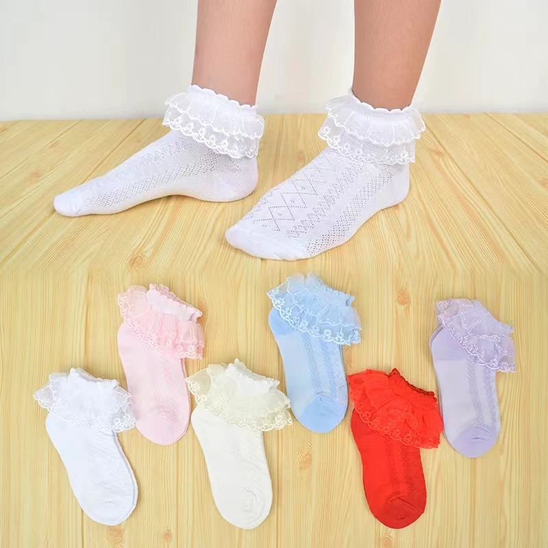 5 Pairs Lace Socks for Kids Girls Medyas Princess Dance Socks Short ...