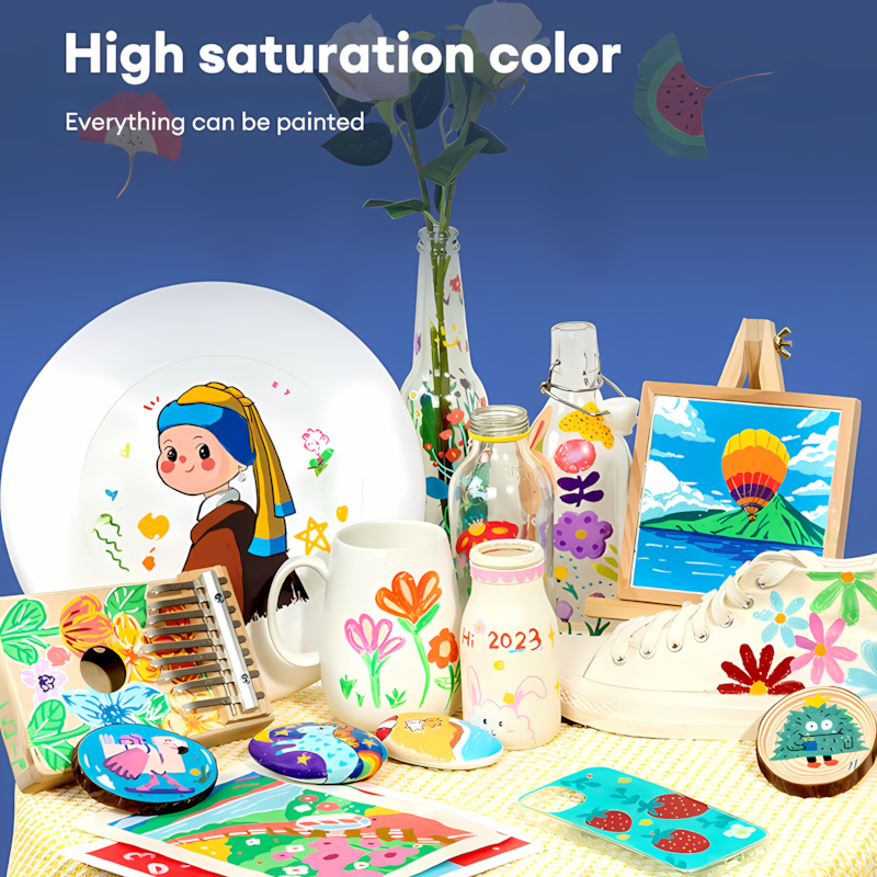 120 Colors Acrylic Markers Pen Set Marker Set Colored Pen Coloring Set ...