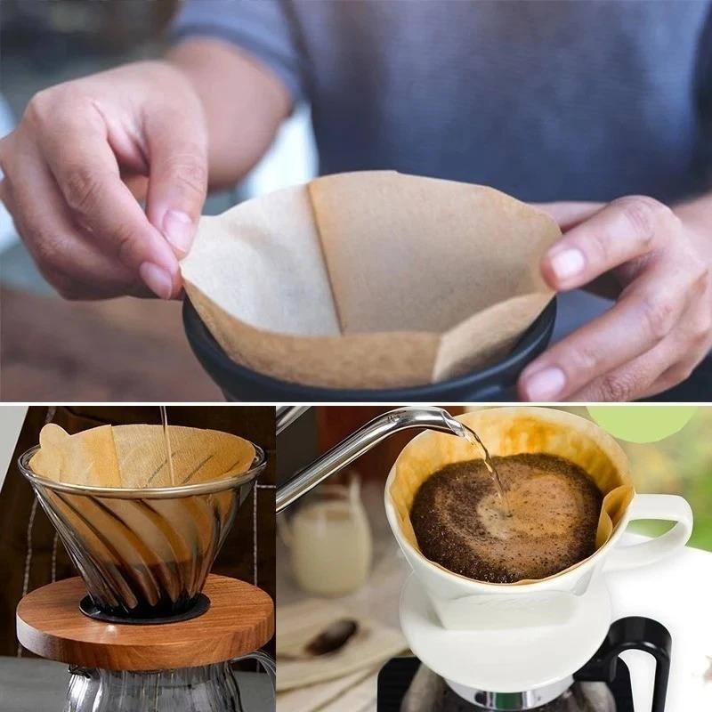 100Pcs Disposable Coffee Paper Filter Hand-poured Coffee Strainer ...