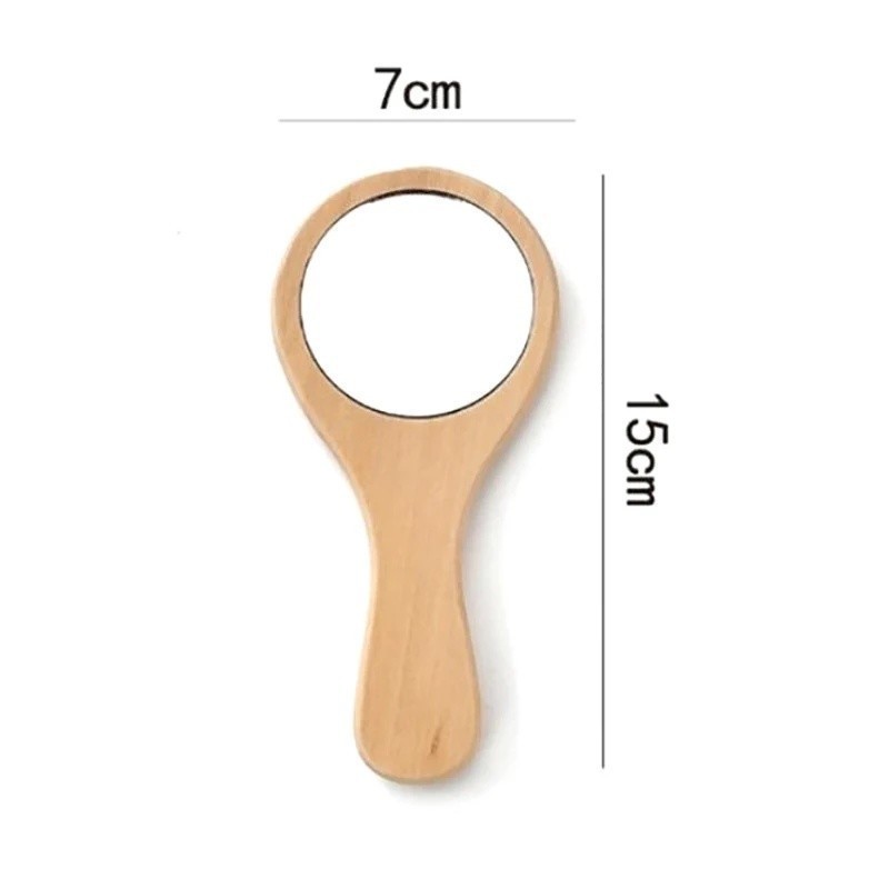 Vintage Portable Wooden Hand Mirror Make Up Mirrors with Handle HD ...