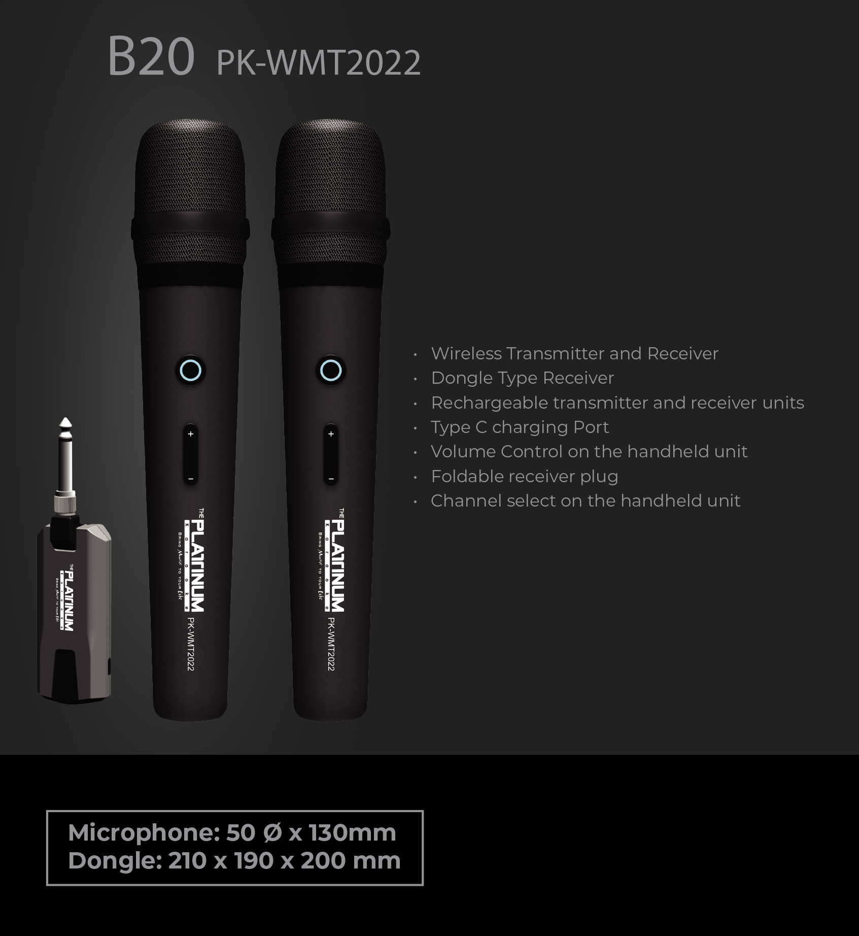 Platinum Karaoke B20 Portable Wireless Microphone | Shopee Philippines