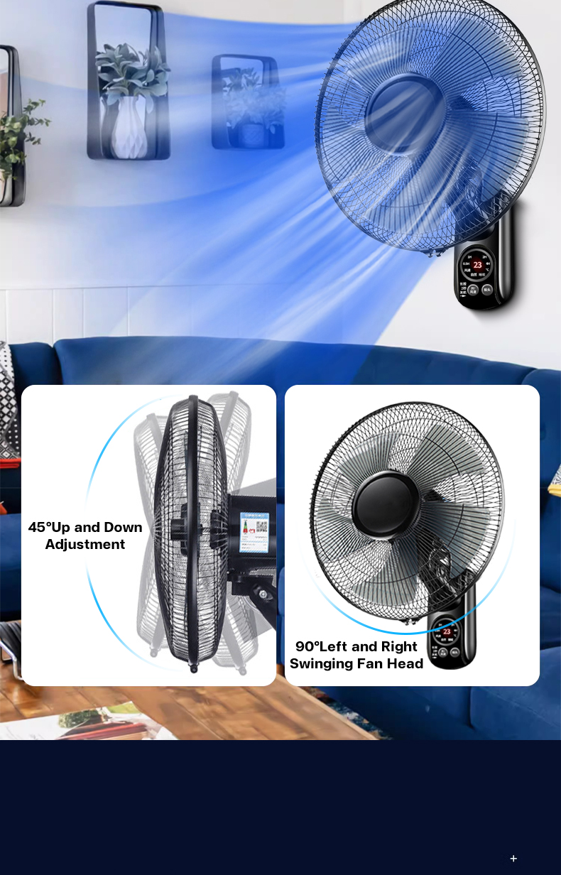Wall Fan Powerful Electric Fan 16 Inch Home Remote Wall Fan Wall Fan ...