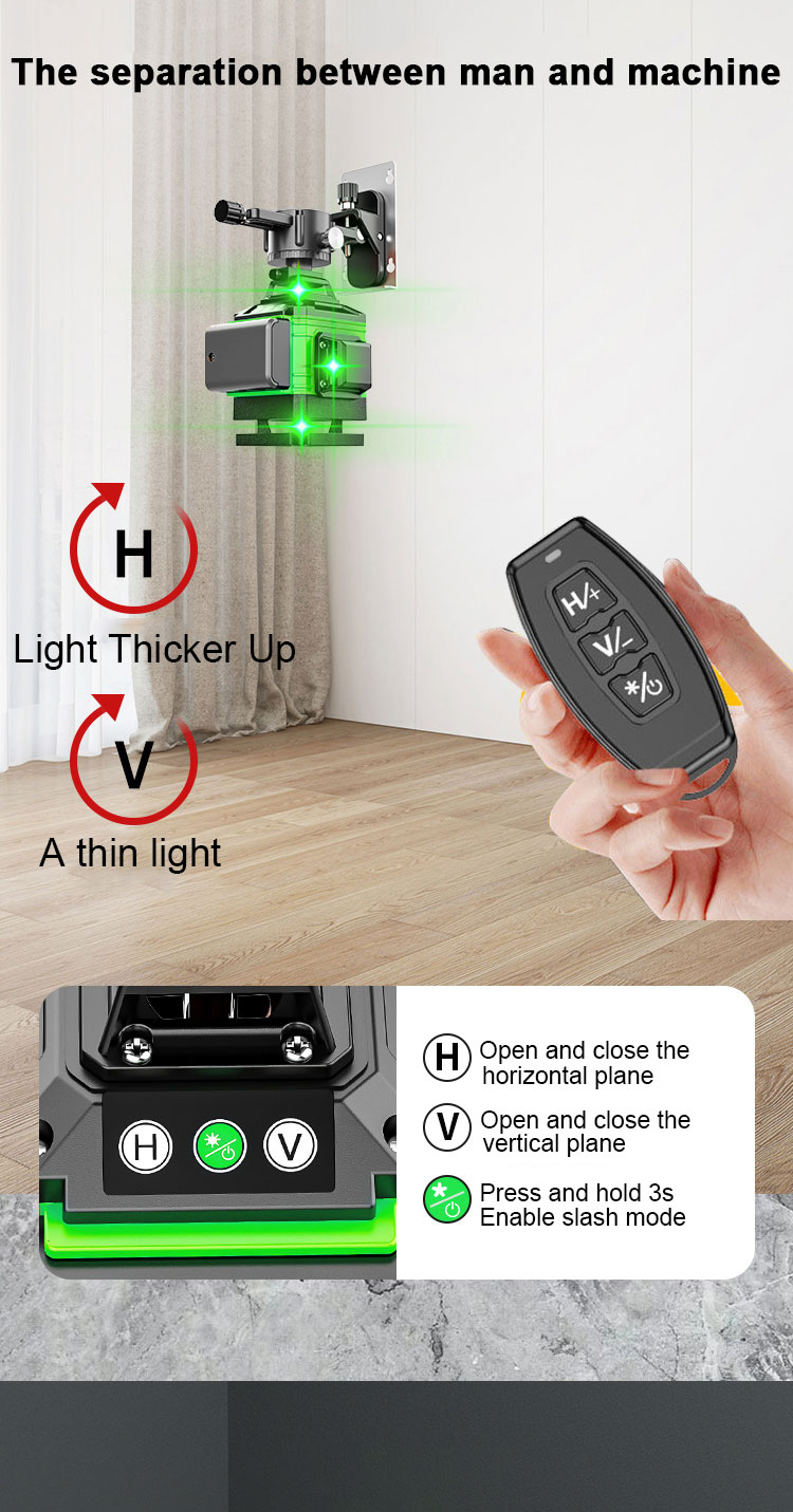 【Range 200m】5D Laser Level 12Line 360° LED Display Rotary Digital ...