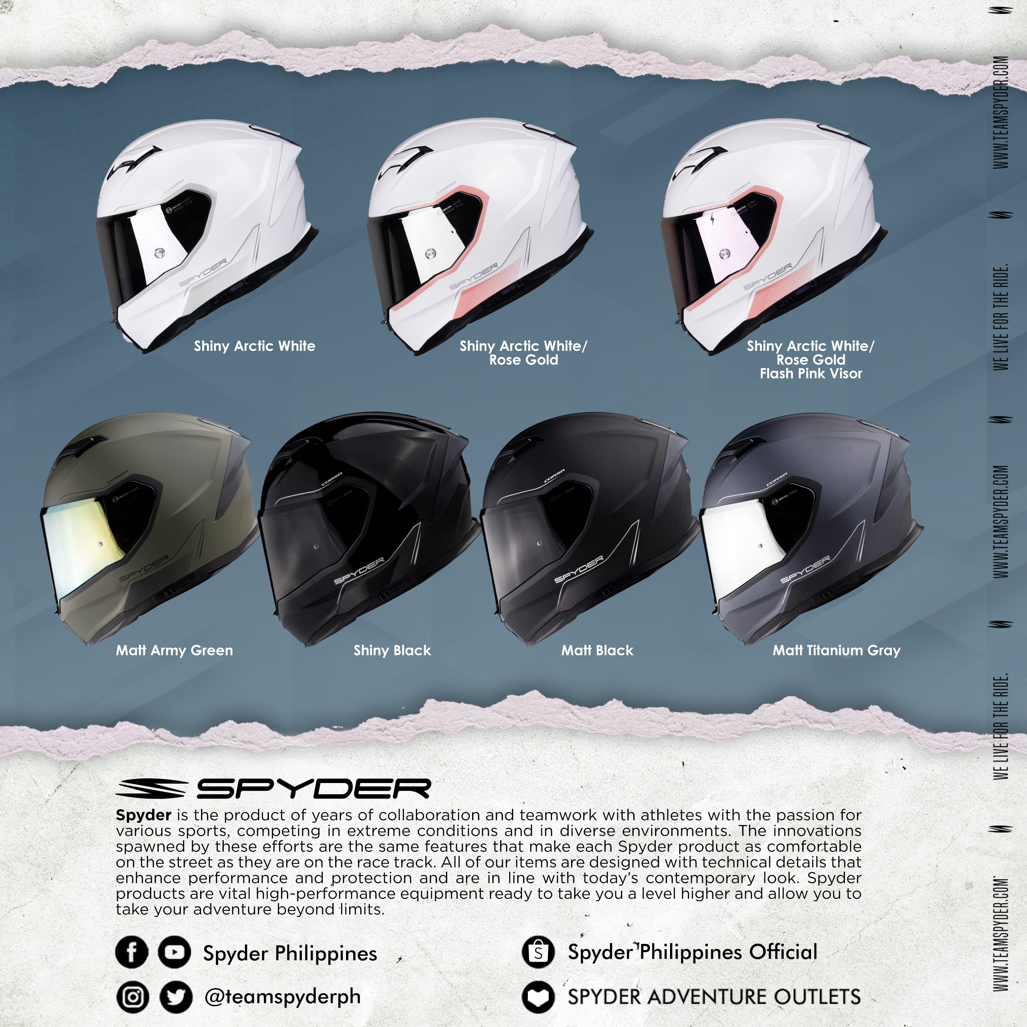 Spyder CORSA PD S0 V2 Full Face Dual Visor Motorcycle Helmet | ECE ...