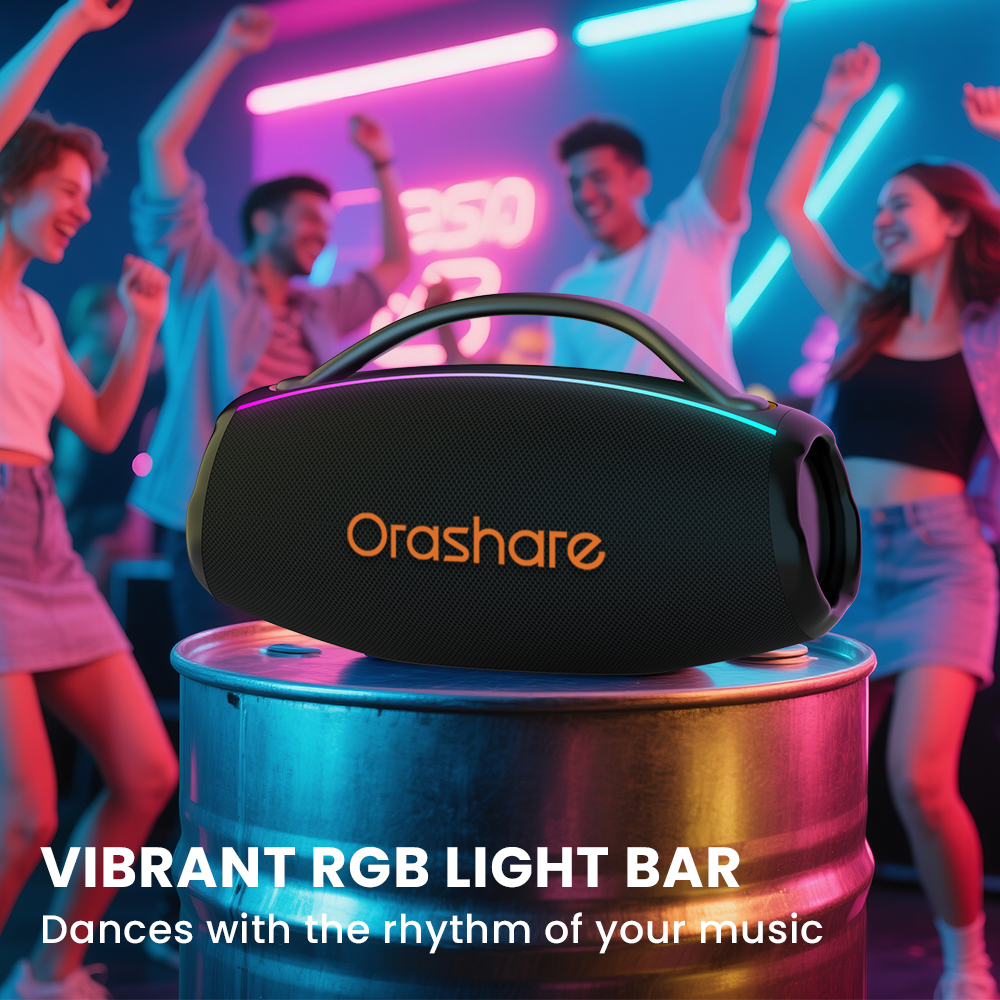 Orashare BS25 80W Powerful Sound Party Speaker with RGB Bluetooth 5.3 ...