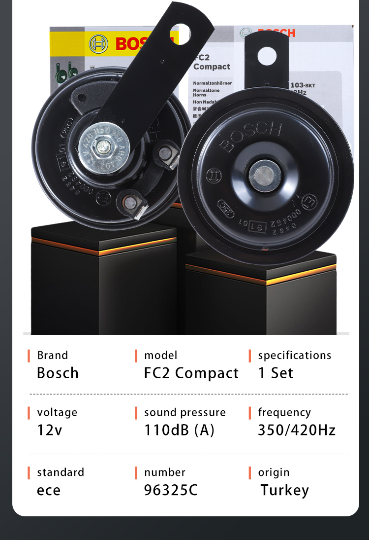 Bosch Horn FC2 Disc Compact 12 Volts 350Hz / 420Hz 111dB(A) For ...
