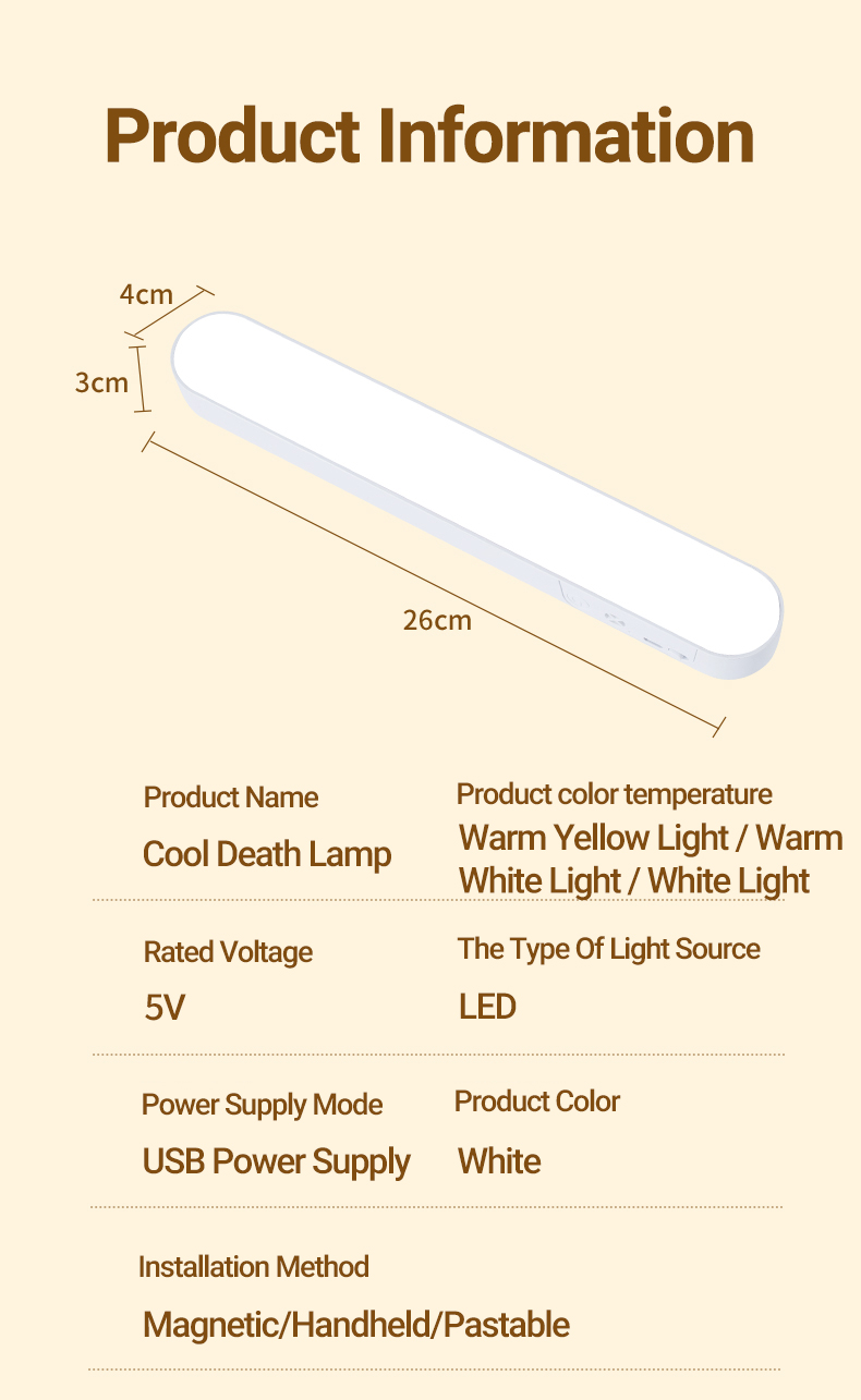 Magnetic LED Desk Lamp Rechargeable | Dimmable Table Light for Bedroom ...