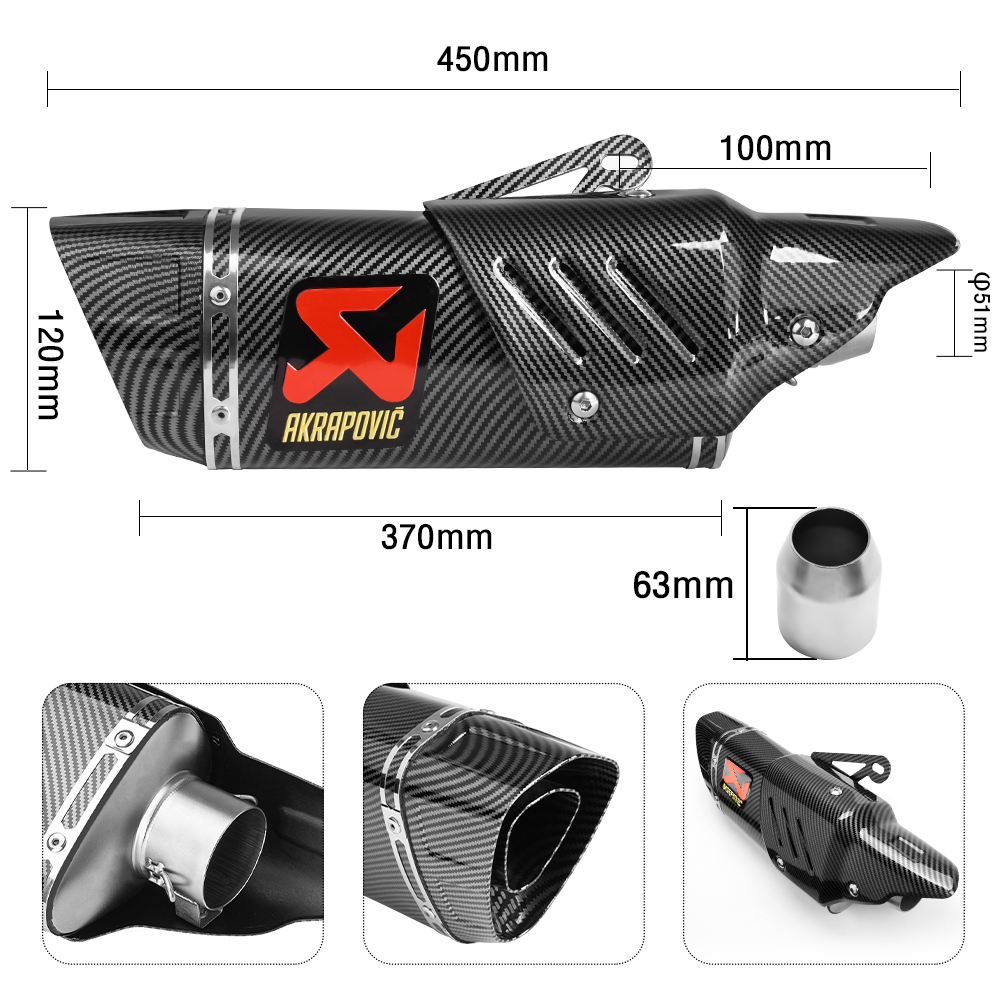 Akrapovic M1 Motorcycle Exhaust Pipe Stainless Steel With DB killer ...