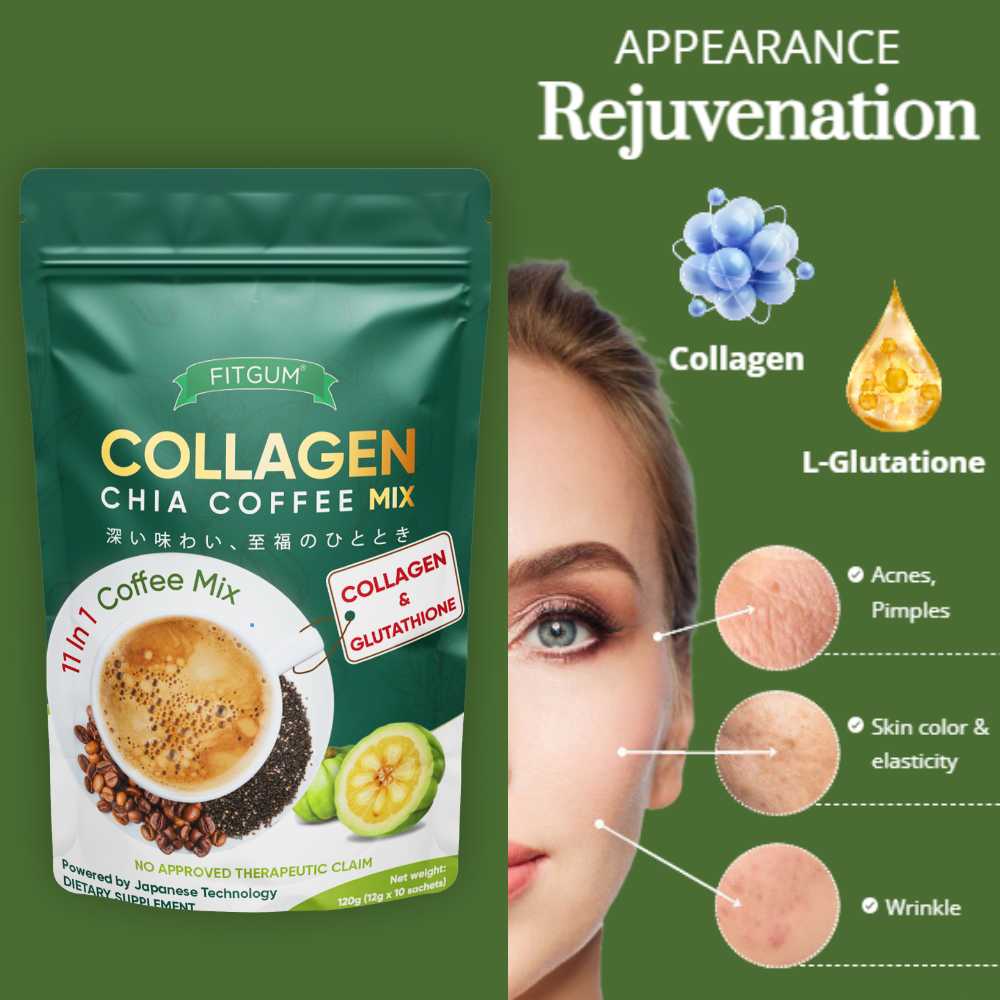 Fitgum Collagen Chia Coffee Organic Coffee Mix Glutathione Slimming ...