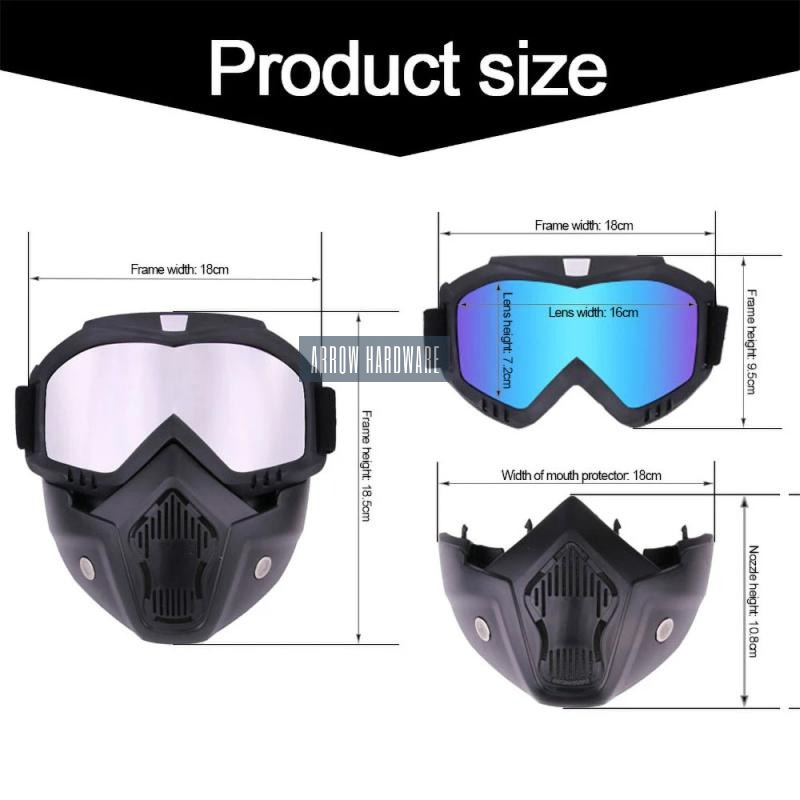 Motorcycle Goggles Mask Helmet goggles Removable Open Half Face ...