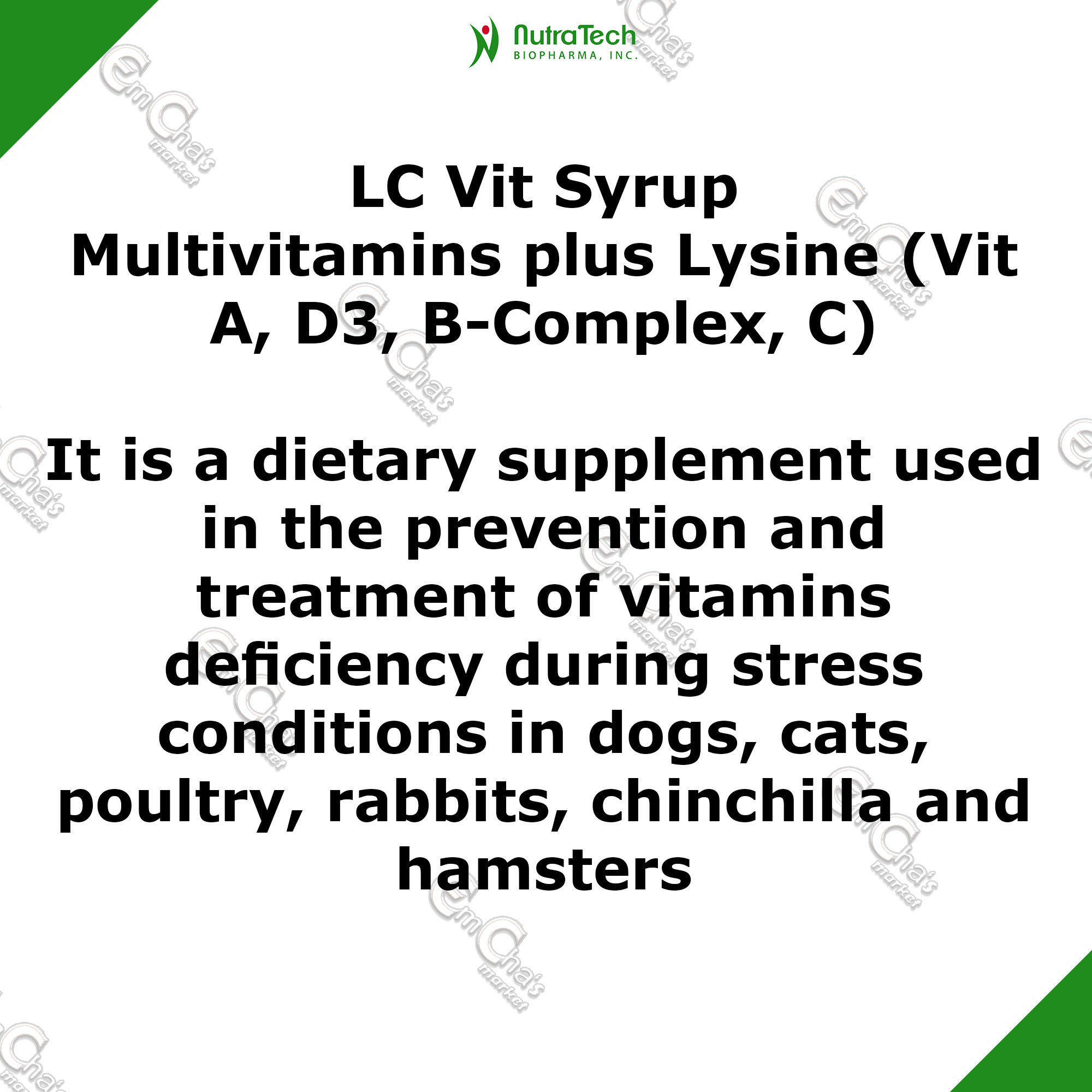 Nutratech 120ml LC-Vit Syrup Multivitamins Dog Vitamins Cat Vitamins ...