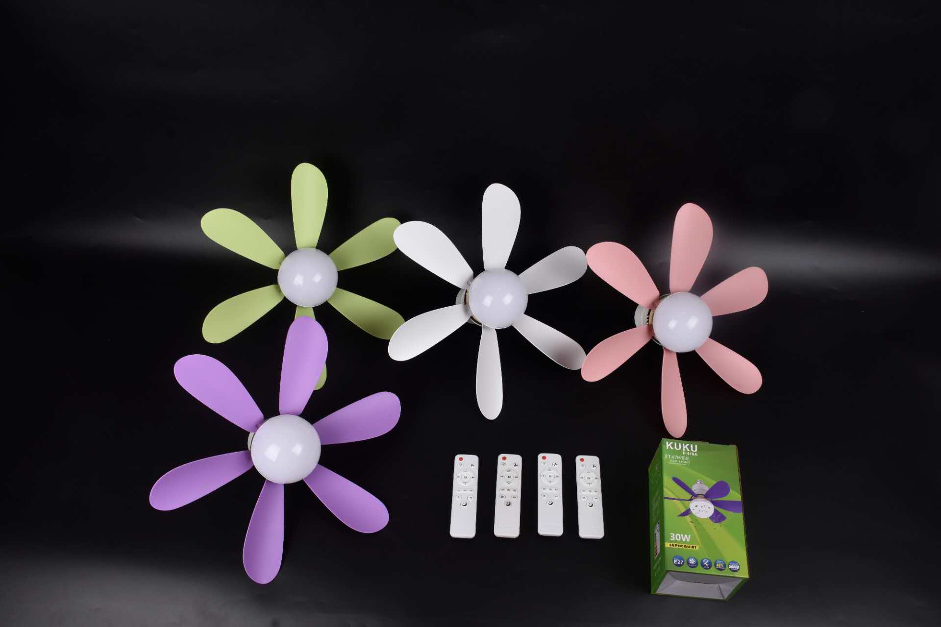KUKU F-410A Ceiling fan with light remote control 2 in 1 LED ceiling ...