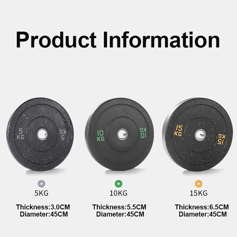 Rubber Barbell Plates 10/15/25/35/45/55LBS Olympic Weight Plates for ...