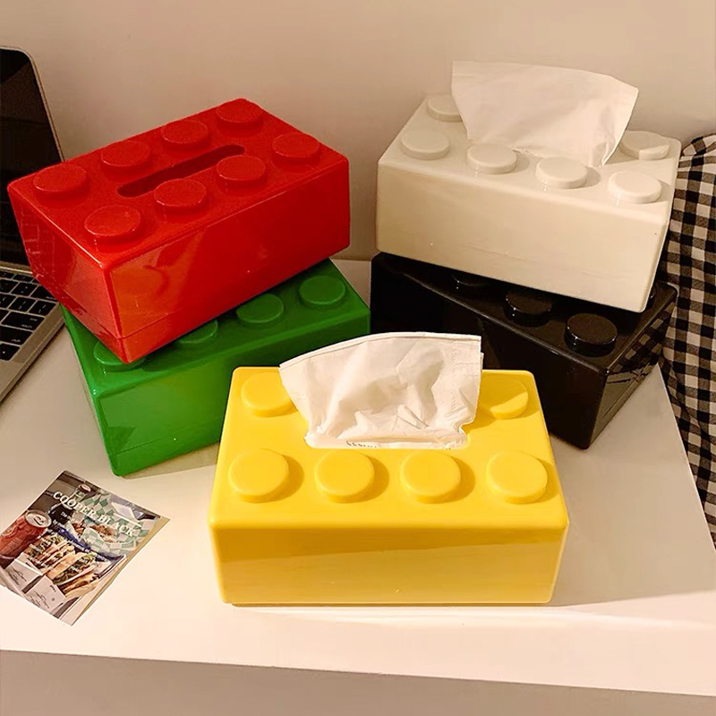 Creative Building Blocks Tissue Holder Wall-mounted Bathroom Face Towel Boxes Block Cube Tissue ...