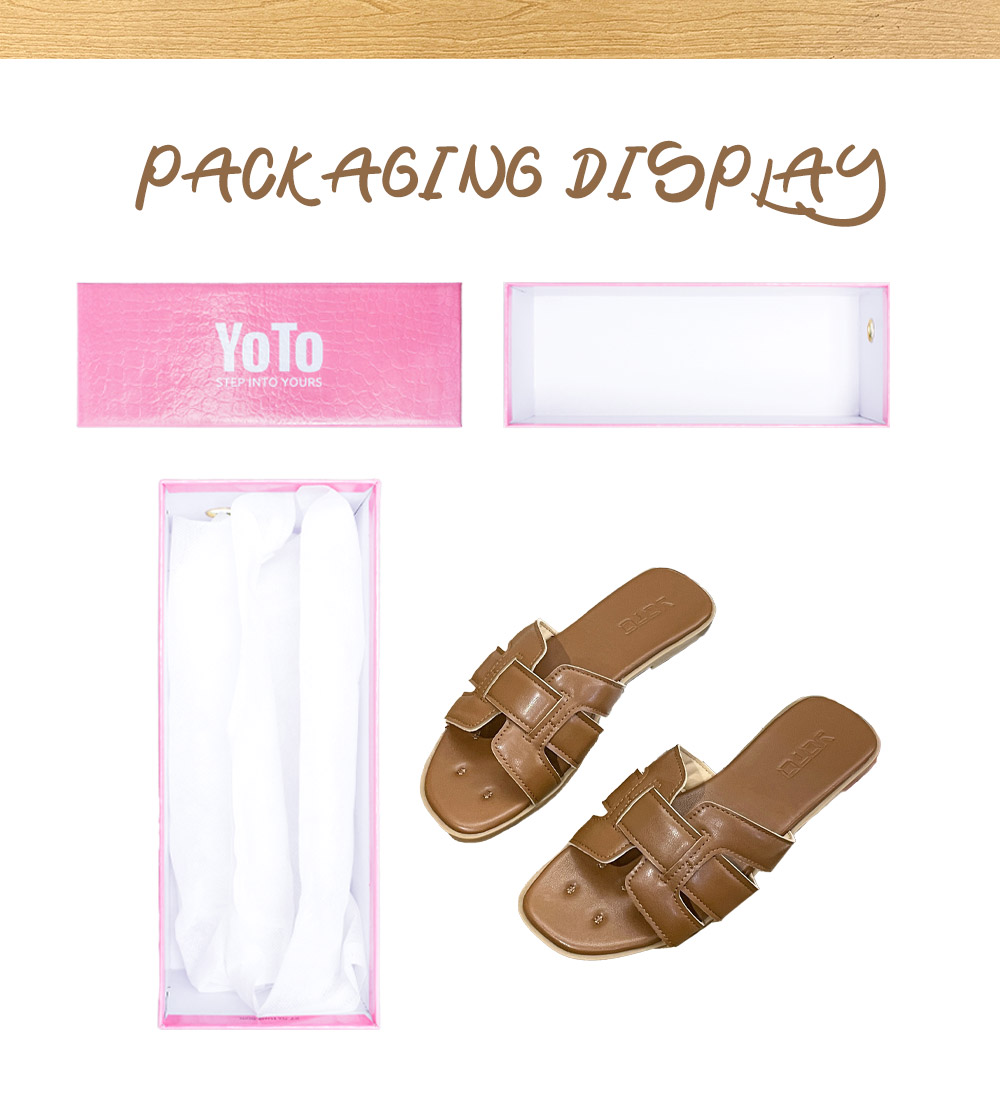 YOTO Shoes Leather Slippers For Women Classic Indoor & Outdoor Wear Flat Sandals | Shopee ...