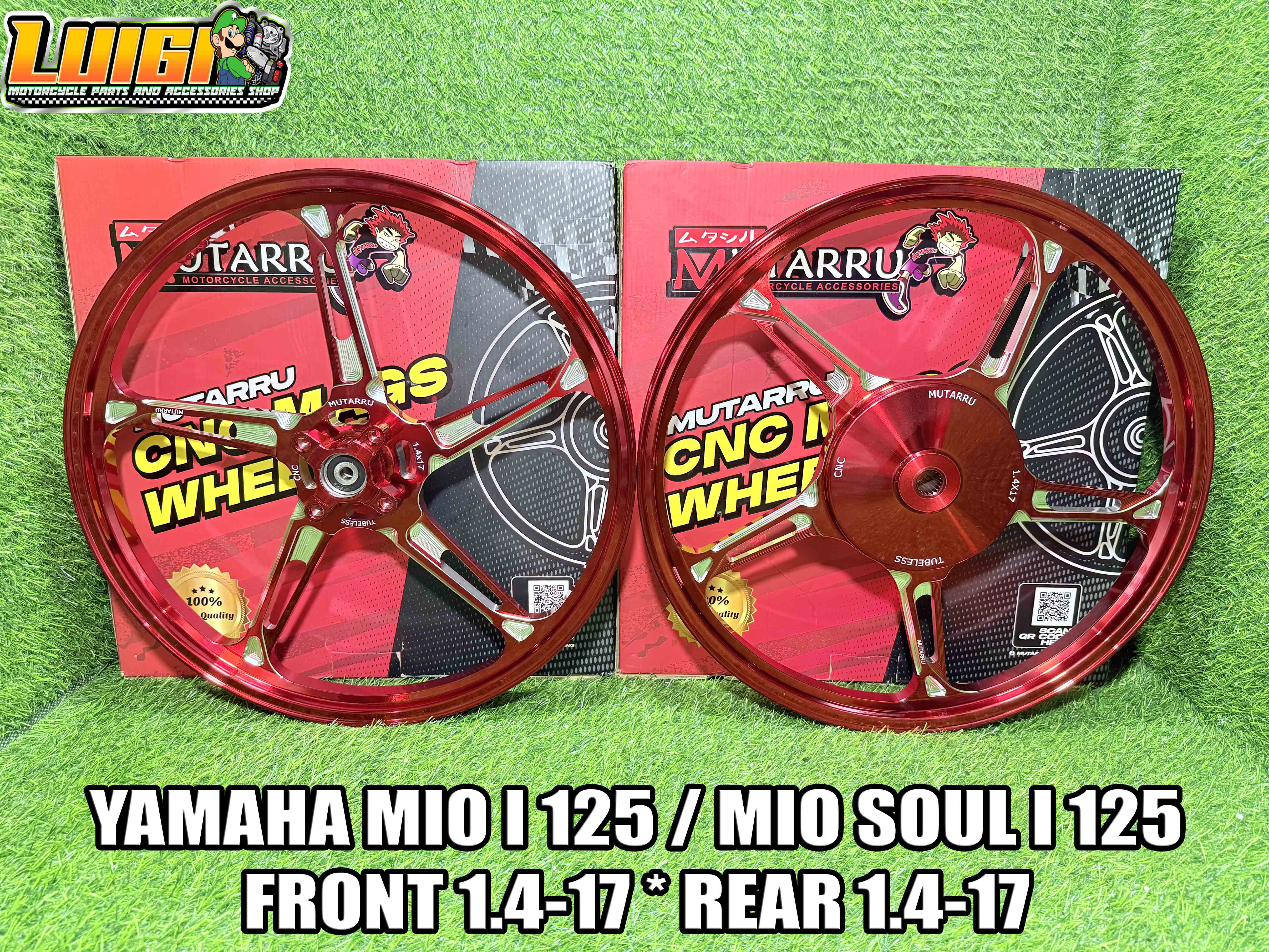 MUTARRU CNC MAGS 17s 5 SPOKES YAMAHA MIO I 125 / MIO SOUL I 125 (100% ...