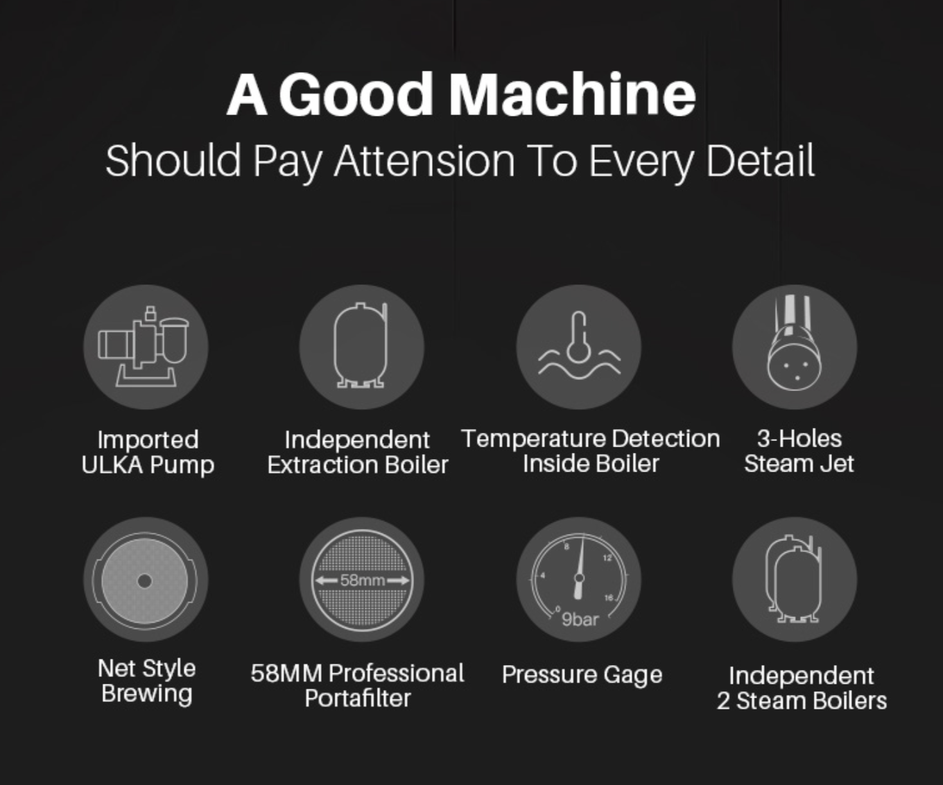 Gemilai CRM 3149 Espresso Machine 20 Bar Semi Automatic Heavy Duty ...