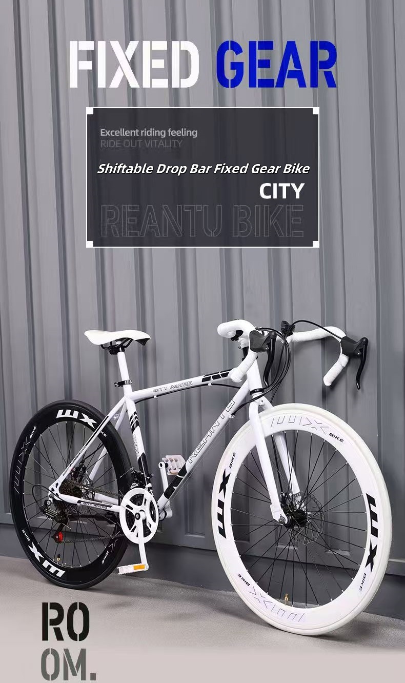 LUANDA 700c Road Bike Fixie Lightweight Aluminum Alloy Frame 7 Speed ...