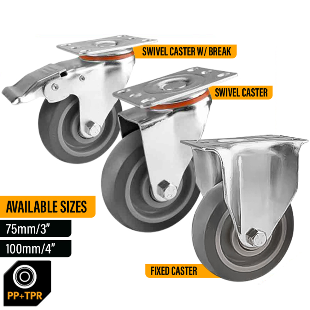 Universal Caster Wheel (3" 100kg | 4" 130kg) Double Ball Bearing Swivel ...