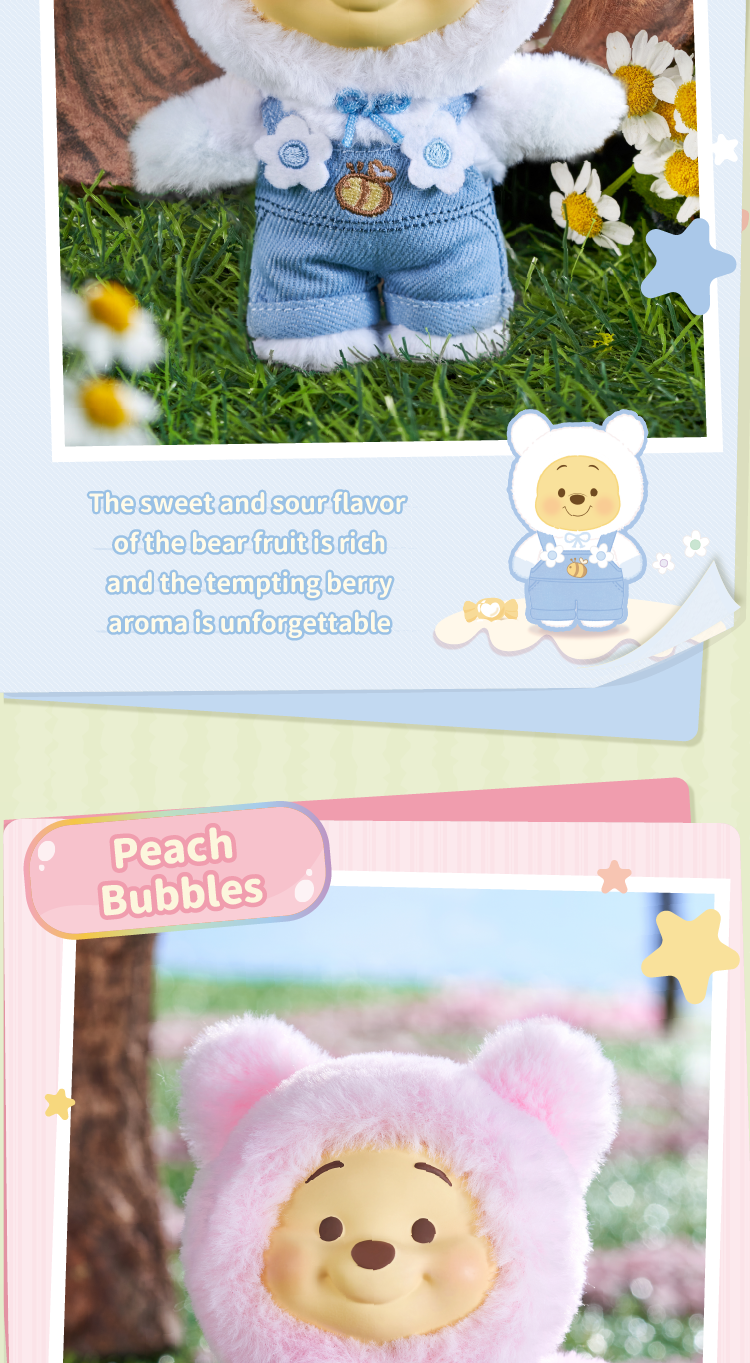 TOP TOY Disney Winnie the Pooh Candy Bear Series Vinyl Plush Blind Box ...