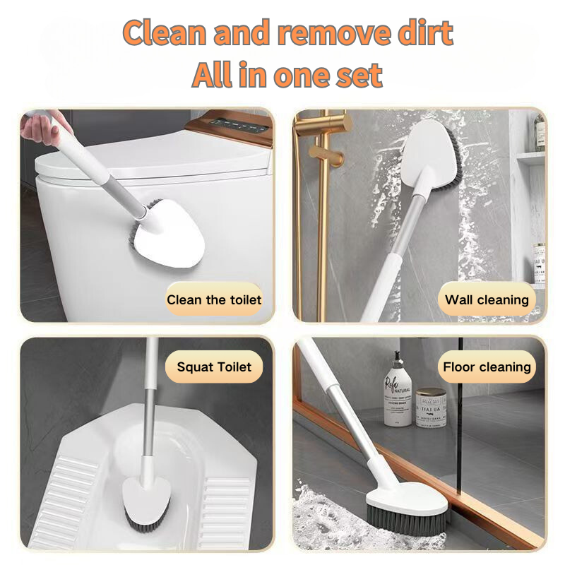 4 in 1 Brush for Bathroom Cleaning with Toilet Brush Plunger Hair ...