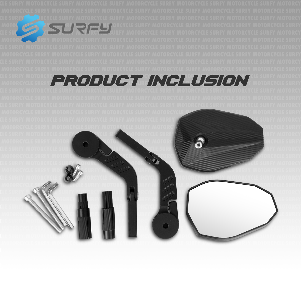 Nighthawk Bar End Side Mirror Aluminum Alloy Fully Adjustable HD Clear ...