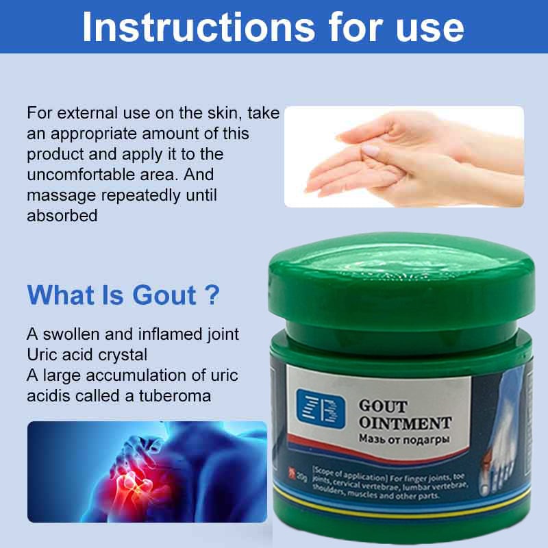 Gout Ointment Cream Gout Cause Joint Knee Pain Toe Finger Bone Spur ...