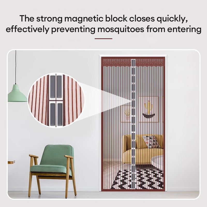 Household Magnetic Door Net Magnetic Door Screen Simple Anti Mosquito ...