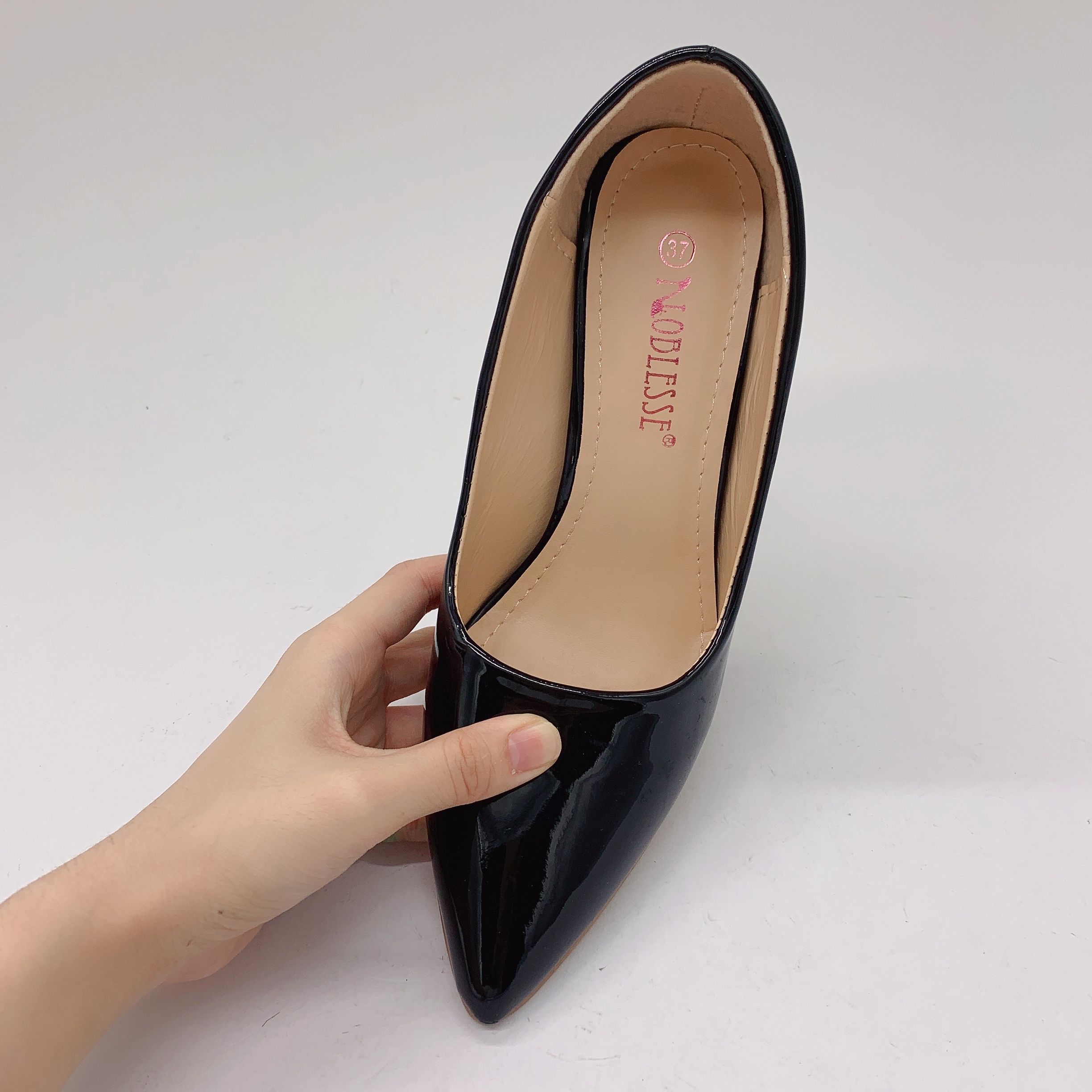 Women Pointed Toe White High Heels Black School Office Heels | Shopee ...