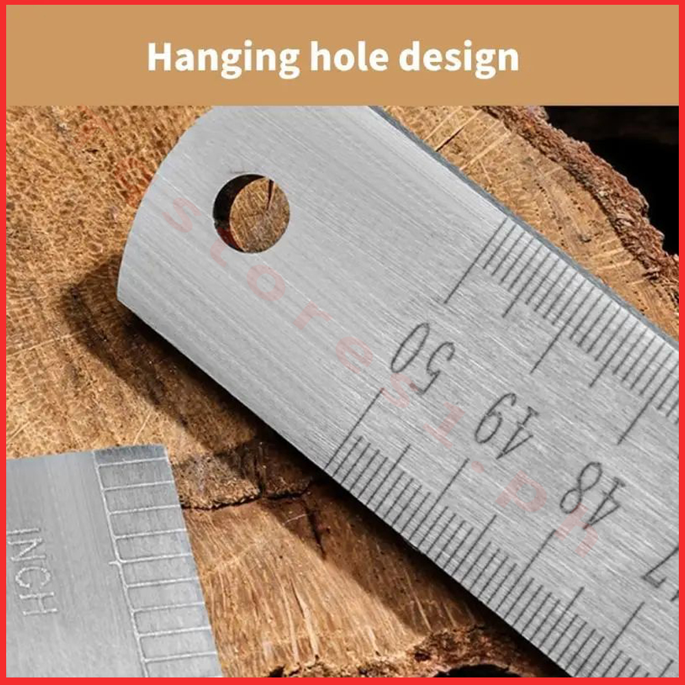 TQ 50CM Stainless Steel Ruler Scale Metric Drawing Steel Ruler Long ...