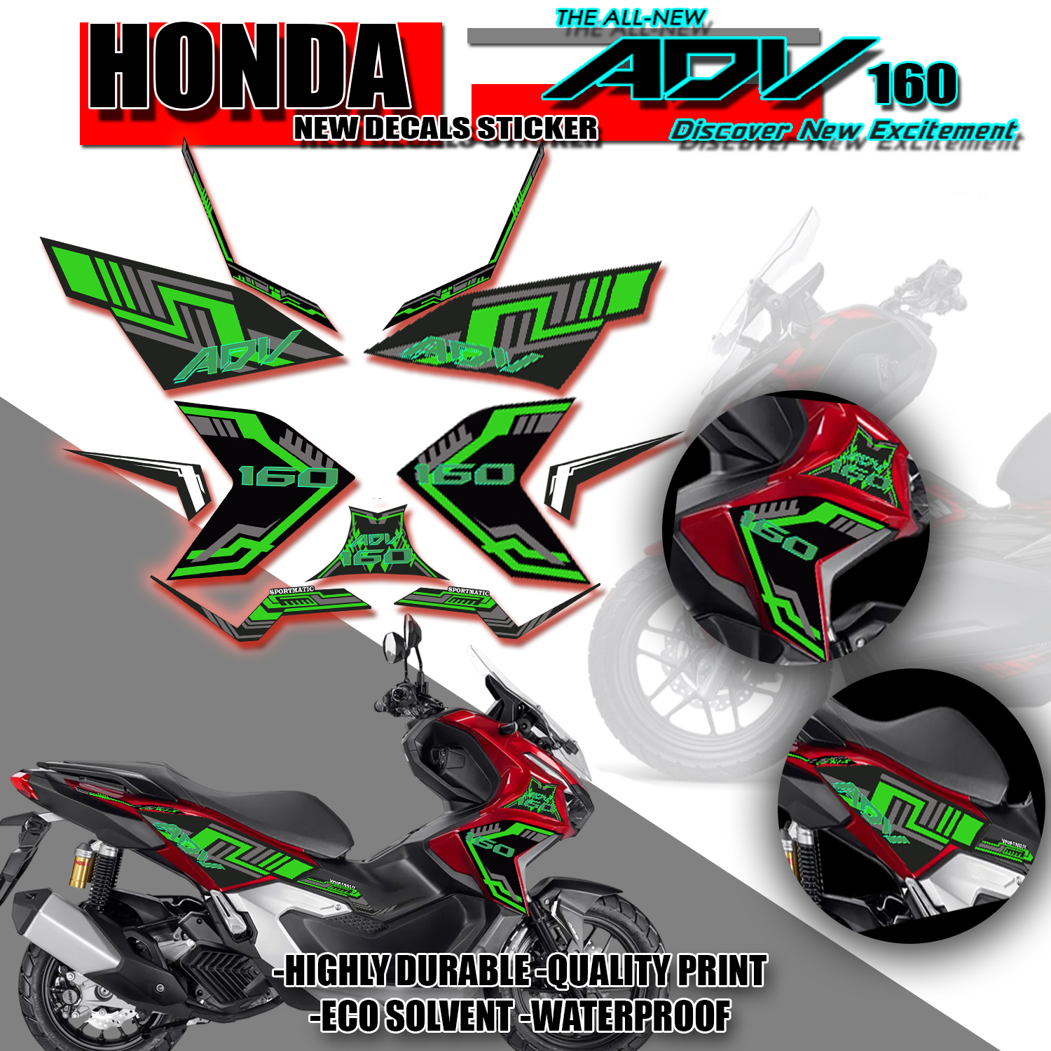 DHONDA ADV160 NEW DECALS STICKER/ NEW DECALS STICKER FOR HONDA ADV160 ...