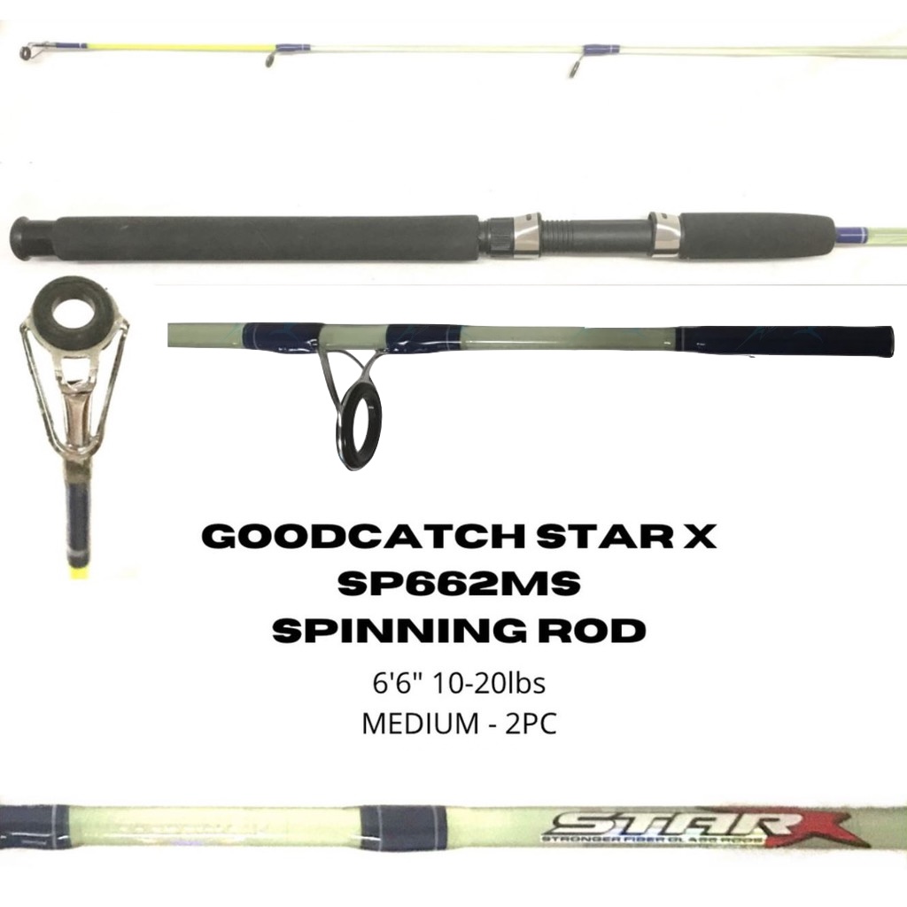 2pcs per order GoodCatch GC Star X FG Fiberglass Medium Action Spinning Fishing Rod | Shopee ...