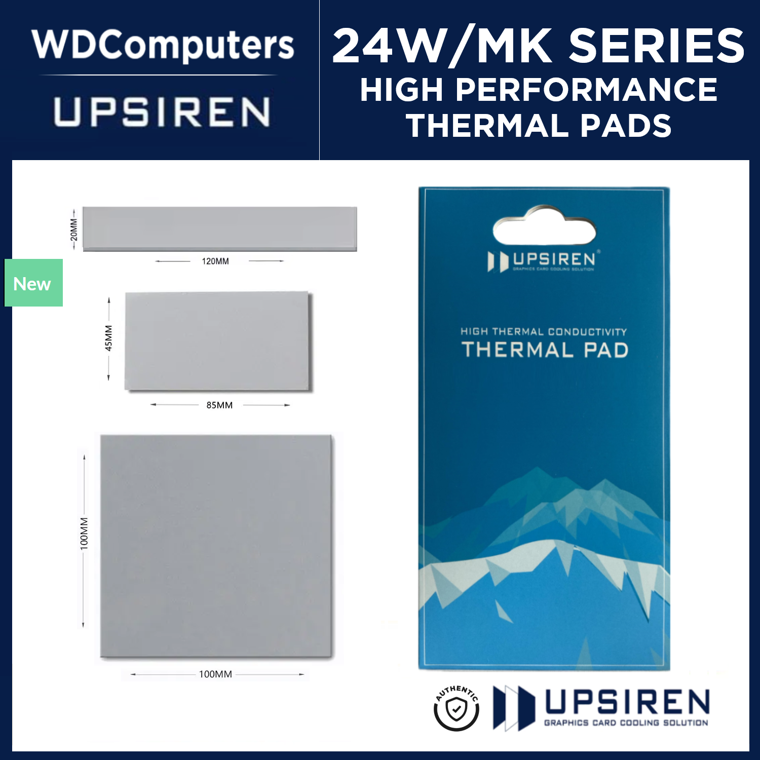 UPSIREN 24W/MK Series High Performance Thermal Pads for Graphics cards Laptops Electronics ...