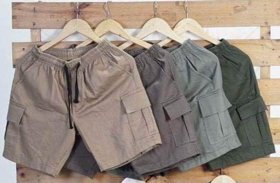 【3PCS】-Premium Cargo Short | Makapal Tela | Maong Type Cargo Woven ...