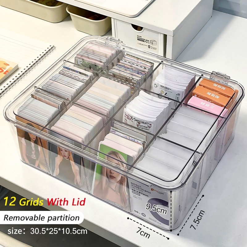 Transparent Divided storage Box, Can Hold 300 Cards With Adjustable ...