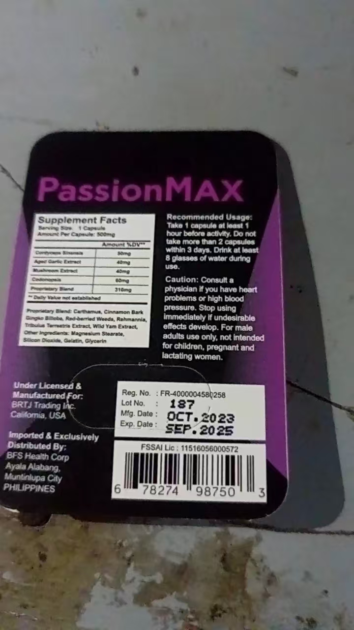 Brand new genuine Passion Max men's herbal dietary supplement, 100% ...