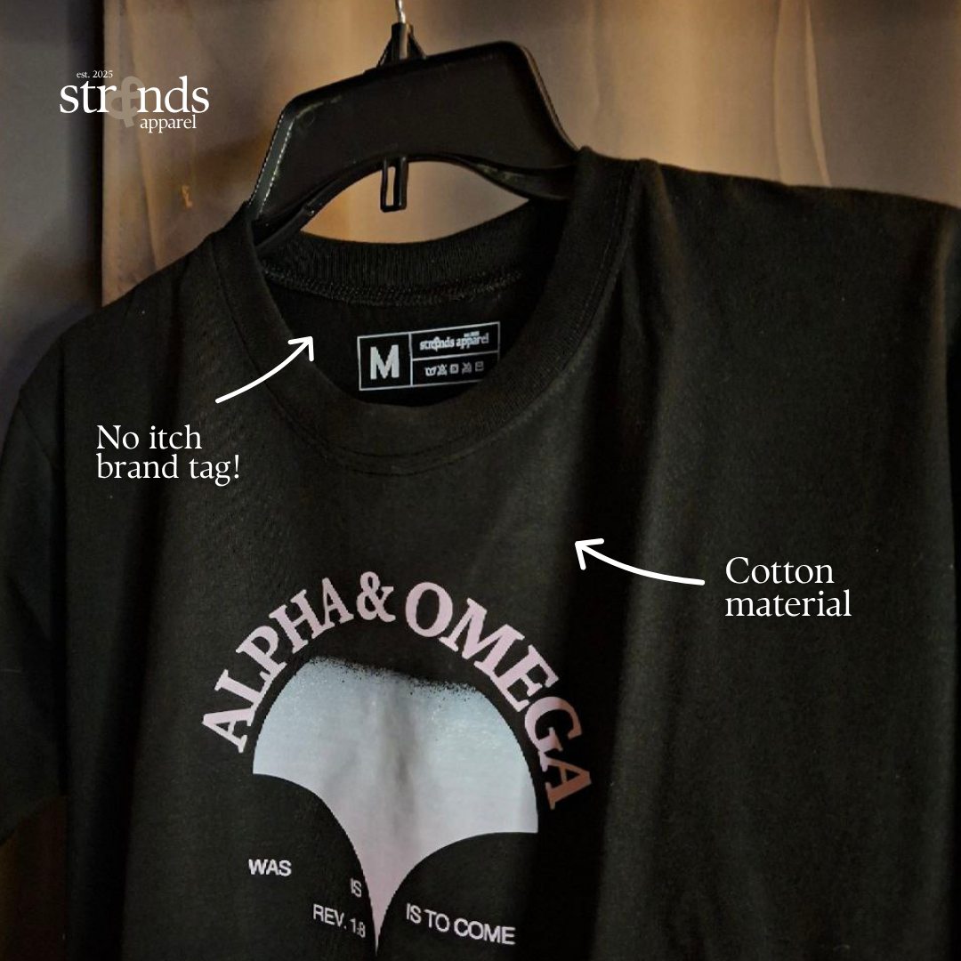 Alpha & Omega Shirt | Strands Apparel (Christian Clothing, Bible Verse ...